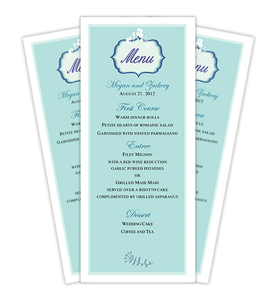 Download Free Menu Card Template Wedding Callfile